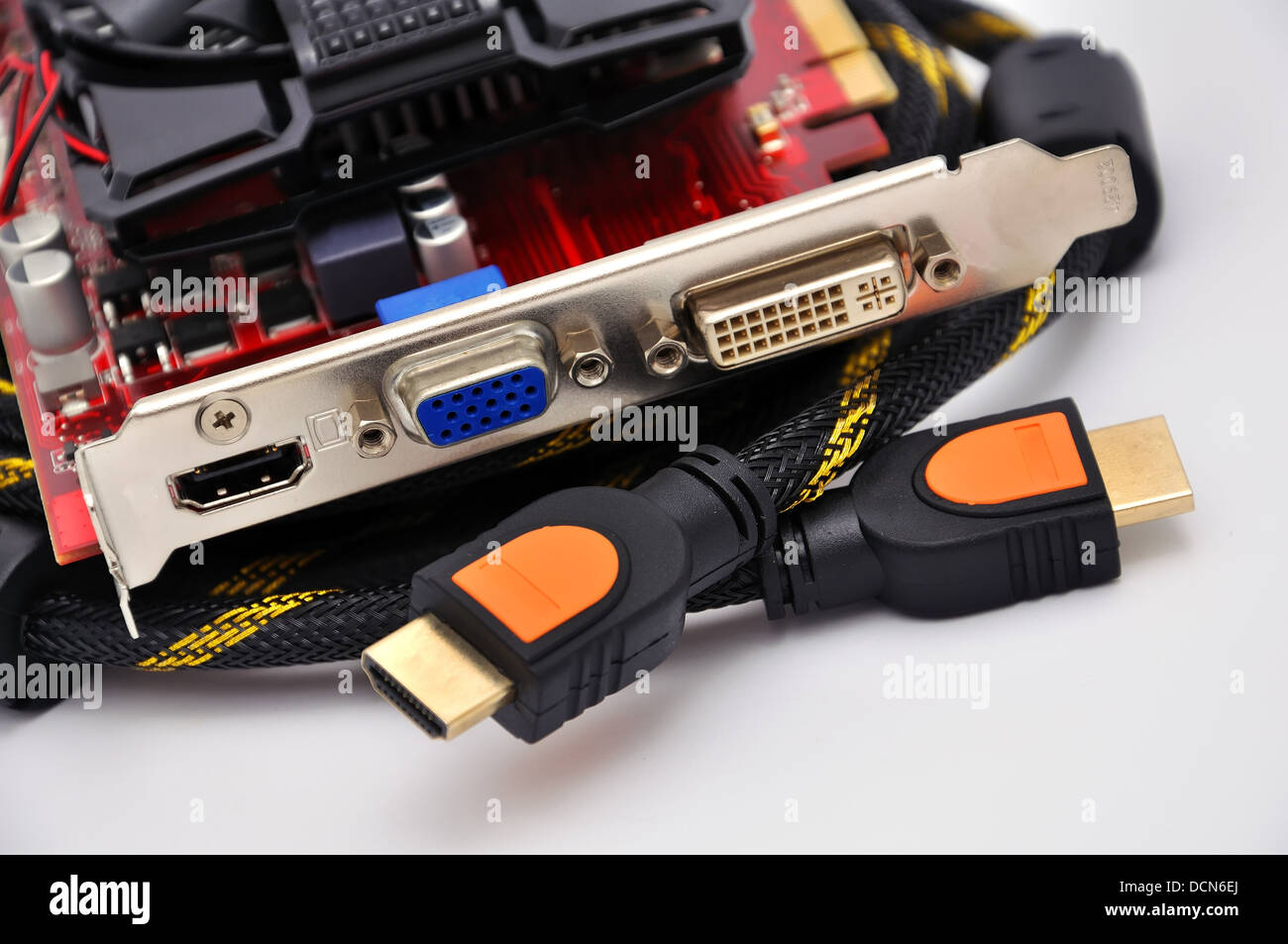 video card and hdmi cable Stock Photo - Alamy