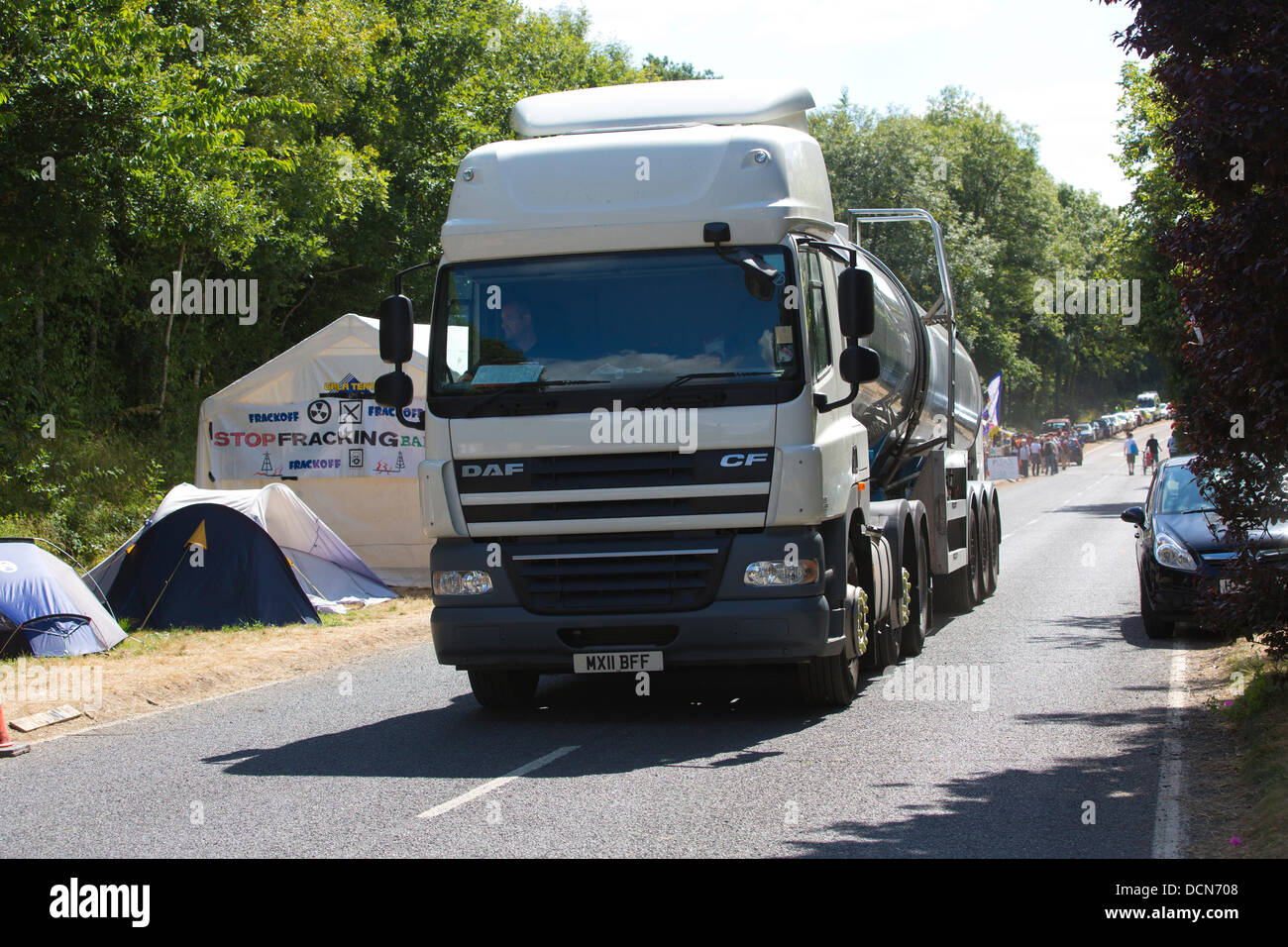 Balcombe, West Sussex, England, UK. 20th August 2013. Truck leaves the ...