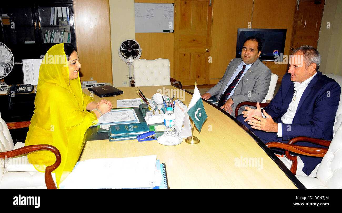 Islamabad, Pakistan. 20th August 2013. Minister of state for IT, ANUSHA ...