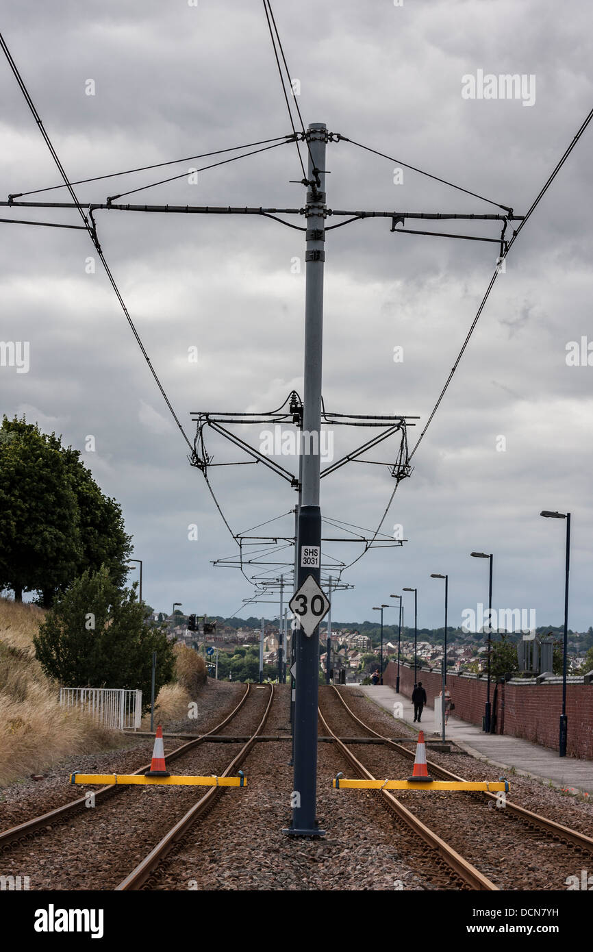 Closed line, Sheffield tram UK Stock Photo - Alamy