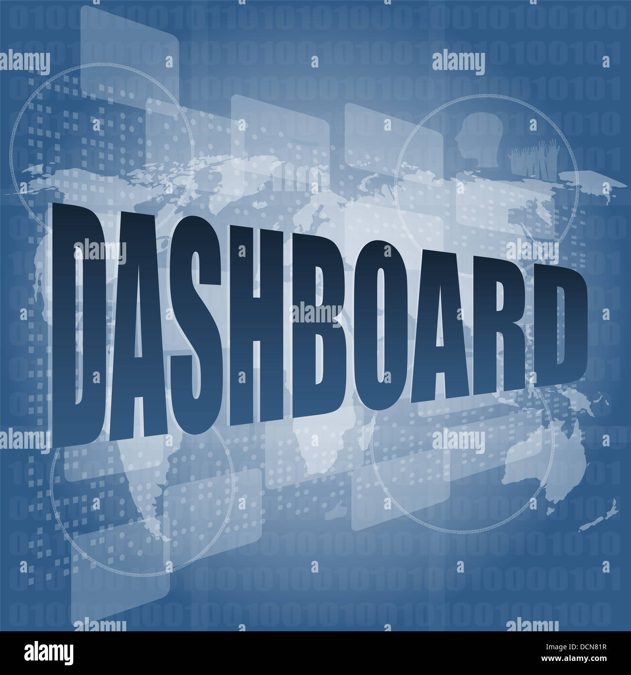 dashboard word on digital binary touch screen Stock Photo - Alamy