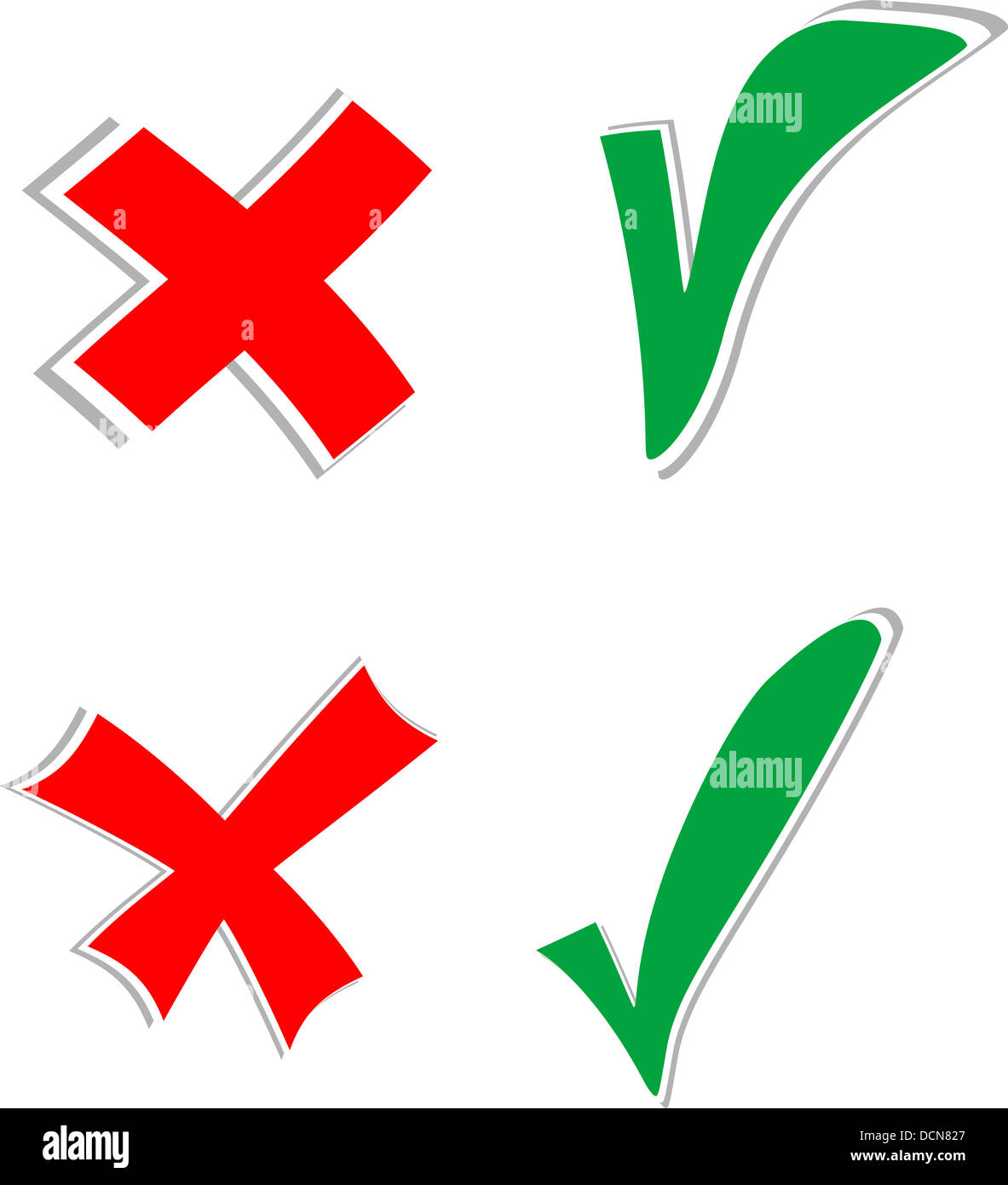 Check mark stickers set isolated on white Stock Photo - Alamy