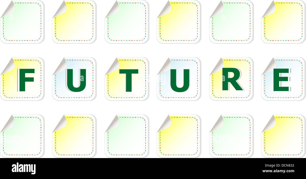 future word on stickers set Stock Photo - Alamy