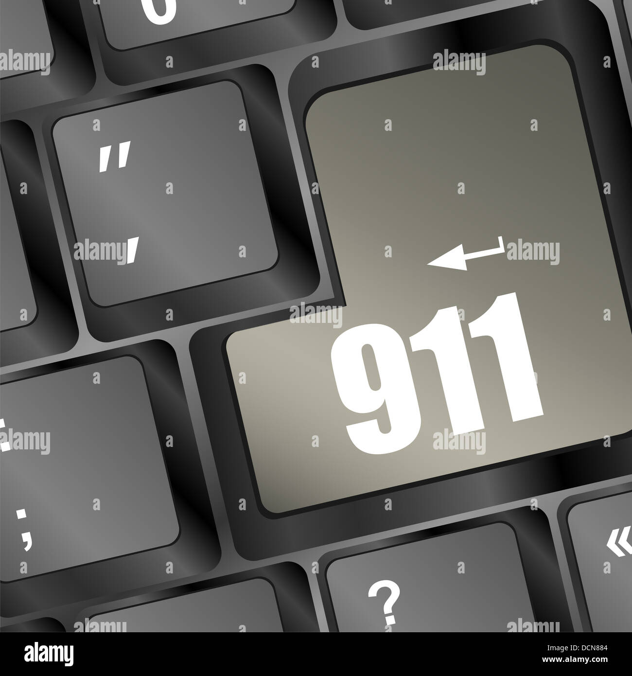 Computer keyboard with the 911 sign Stock Photo - Alamy