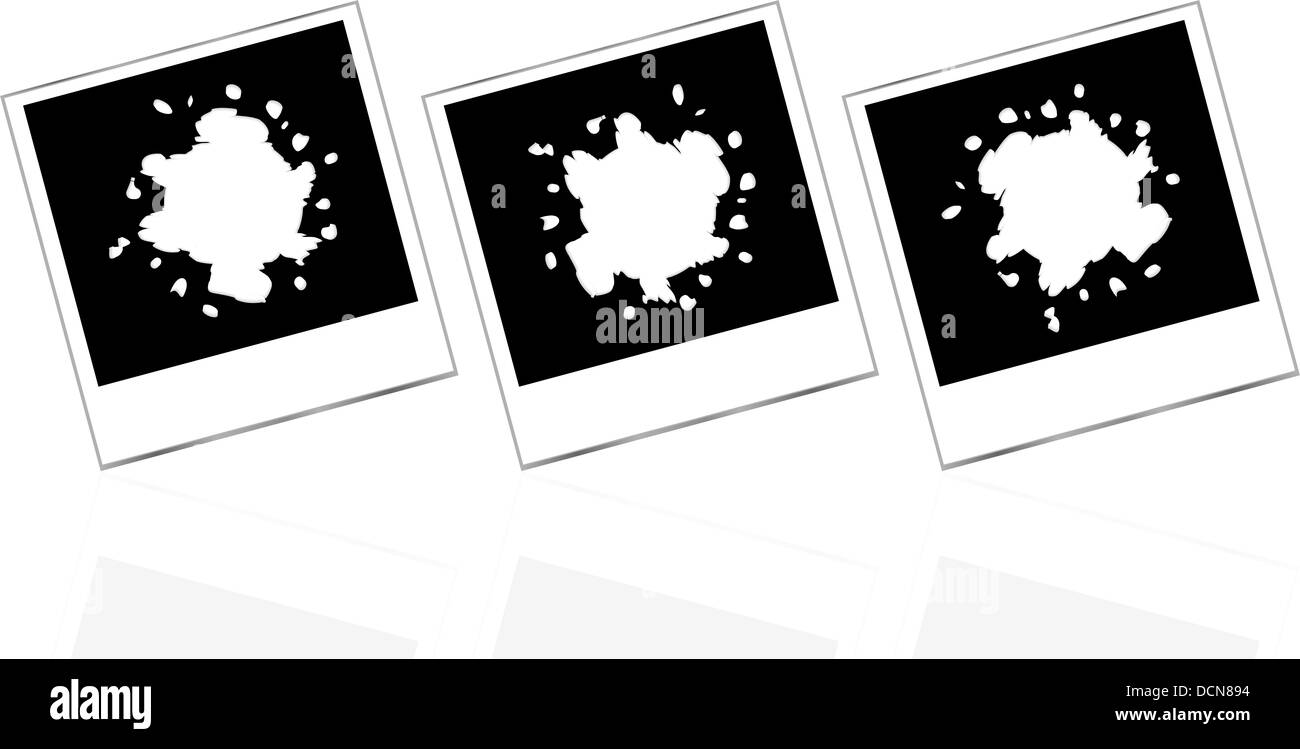 retro photo cards with abstract white blots Stock Photo - Alamy