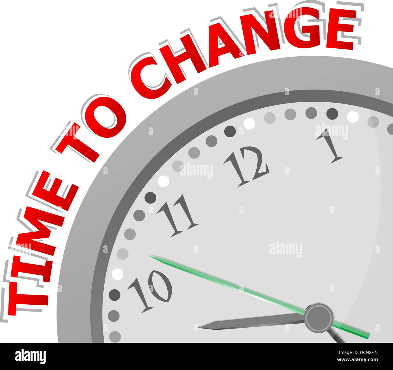 White clock with words Time for Change on its face Stock Photo - Alamy