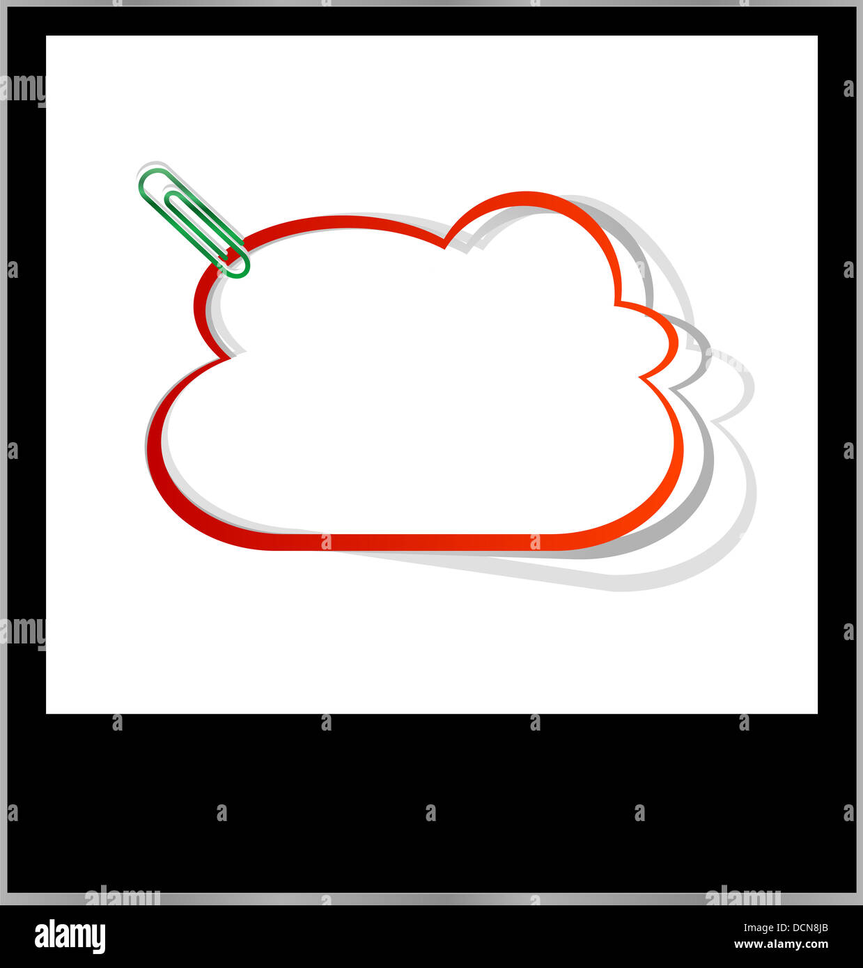 Photo frame with abstract red paper cloud Stock Photo - Alamy