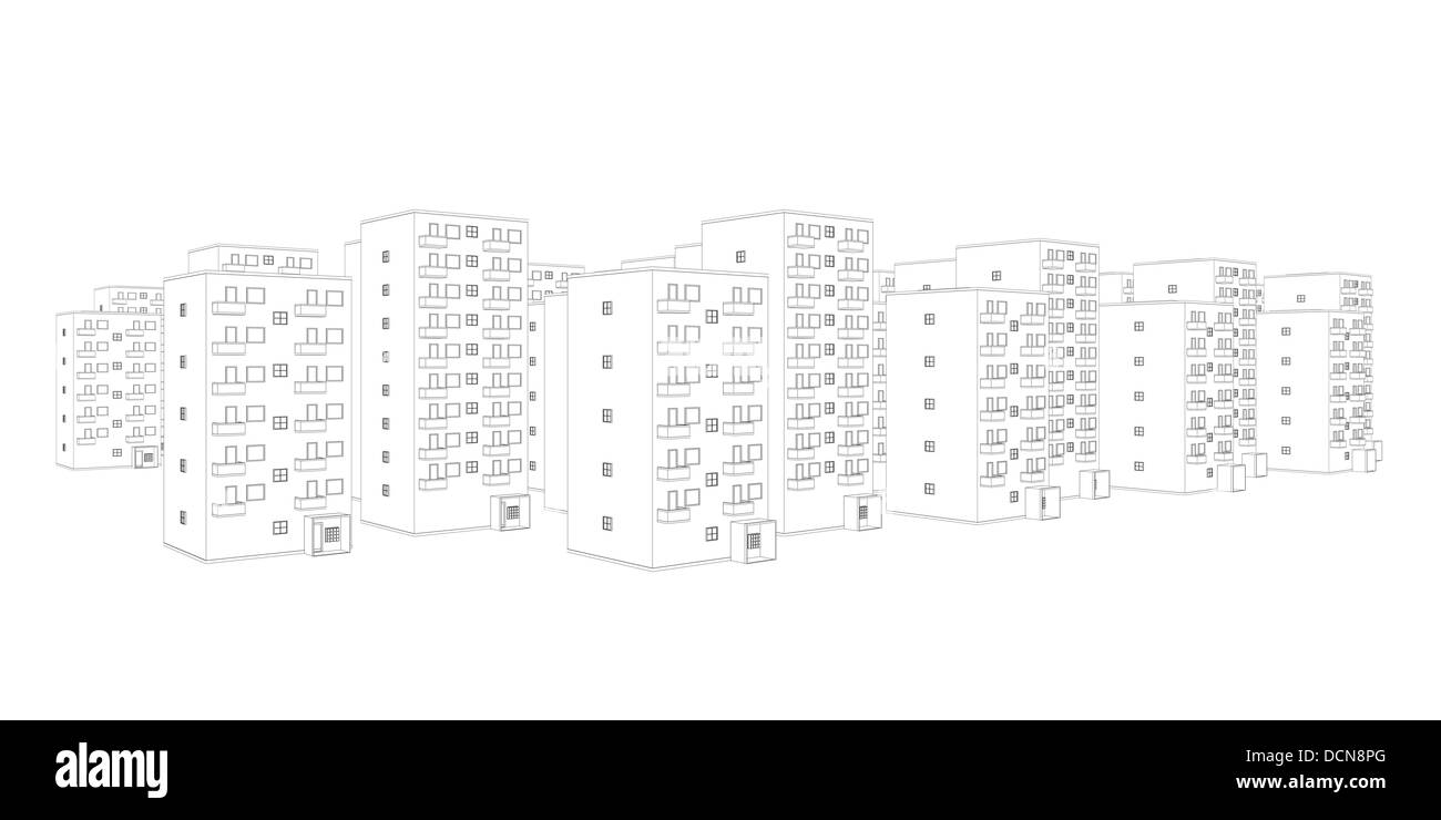 illustration of housing area Stock Photo - Alamy