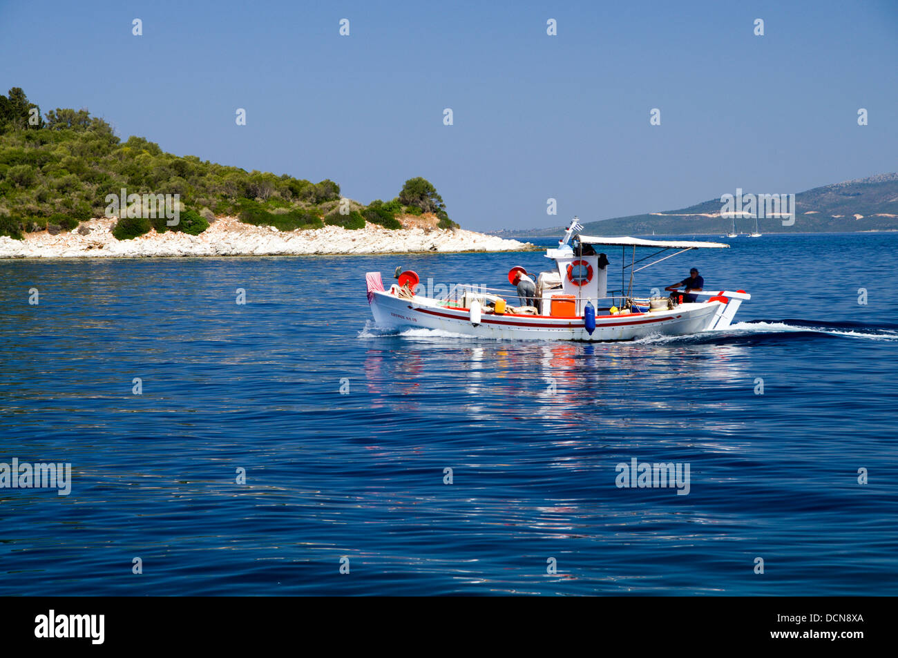 Fishing boat atherinos bay fanari work working fish catch meganisi hi ...