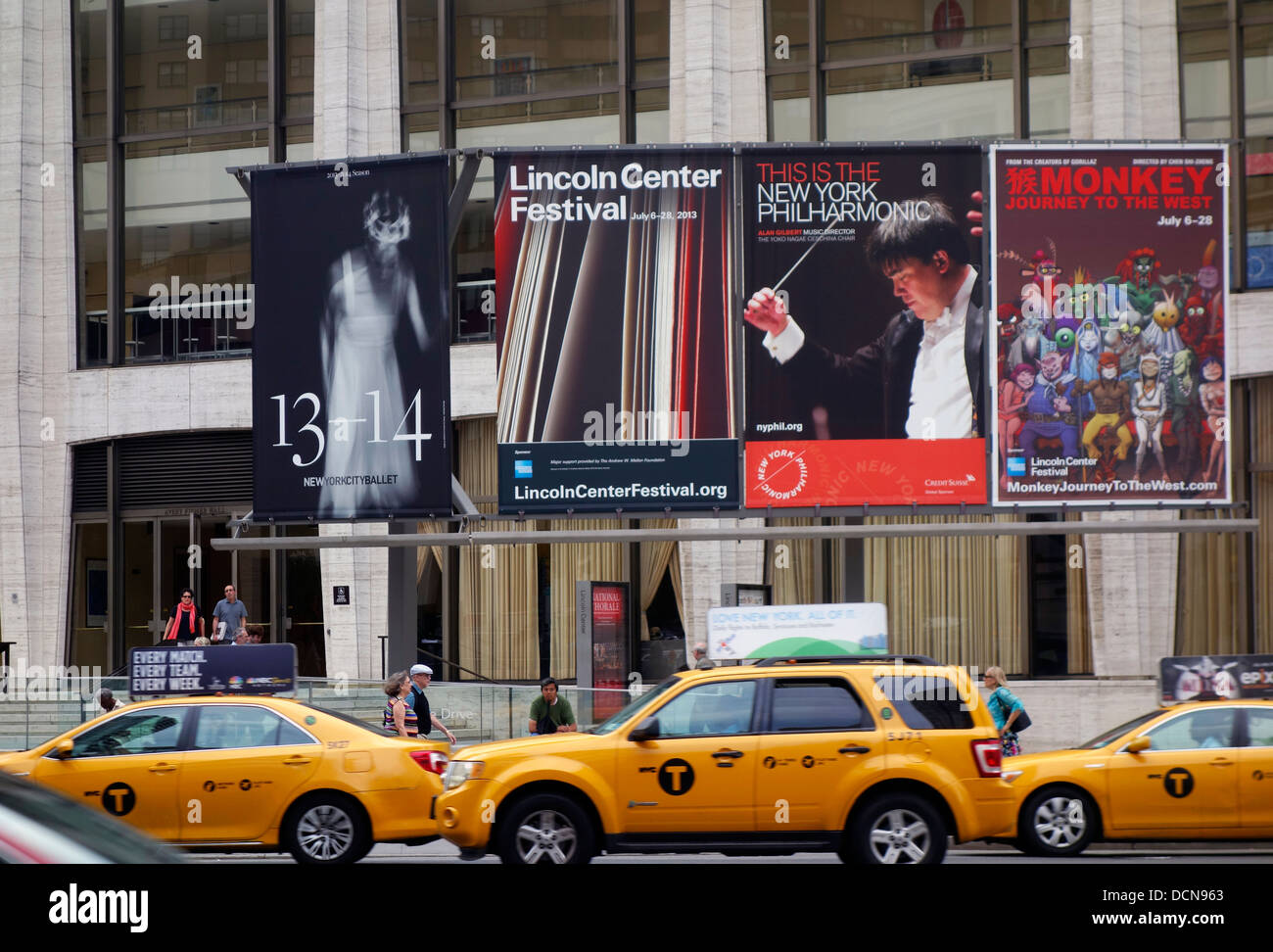 posters in front of Lincoln center Stock Photo - Alamy