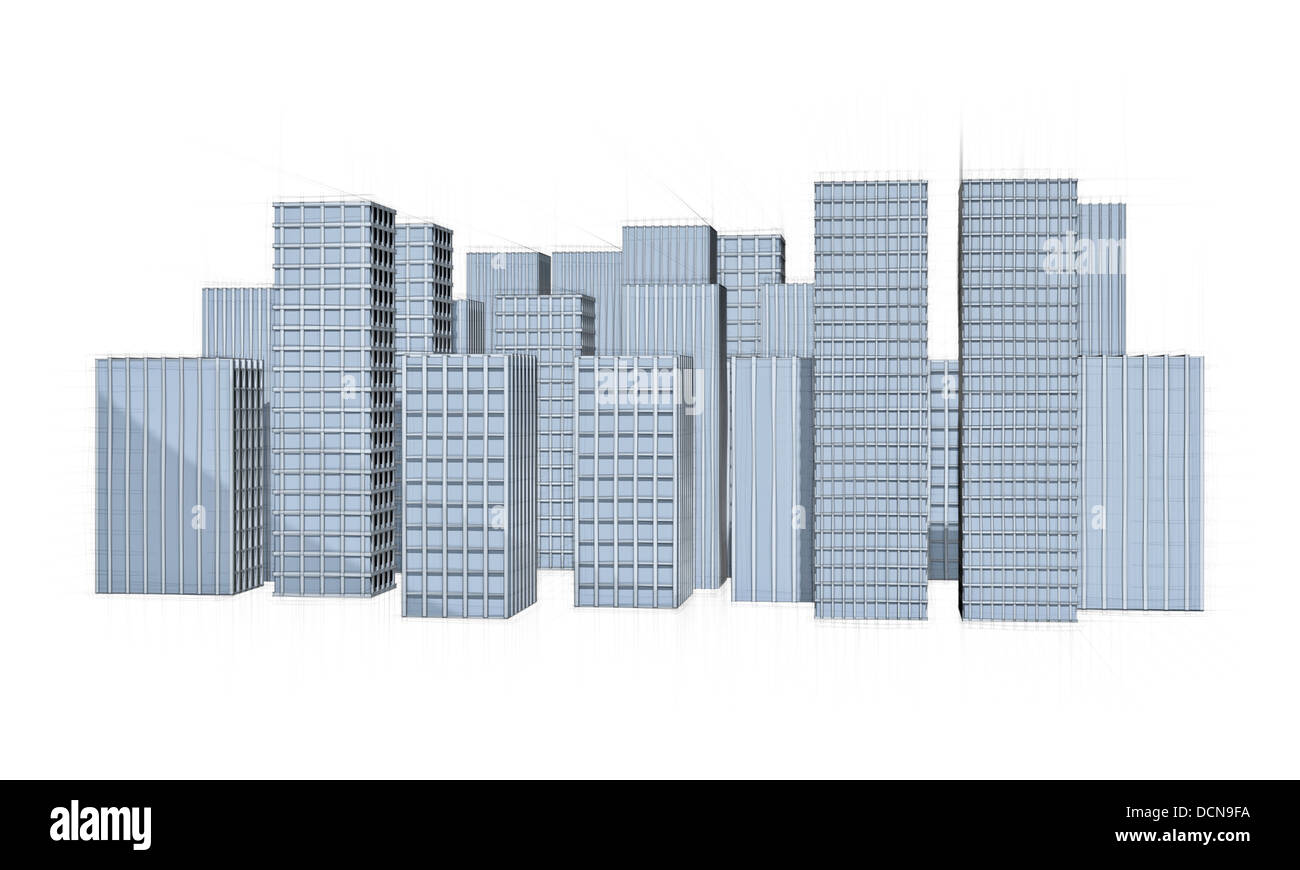 Drawing of city Cut Out Stock Images & Pictures - Alamy