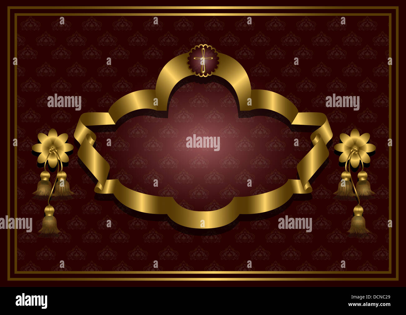 Golden frame with cross Stock Photo - Alamy