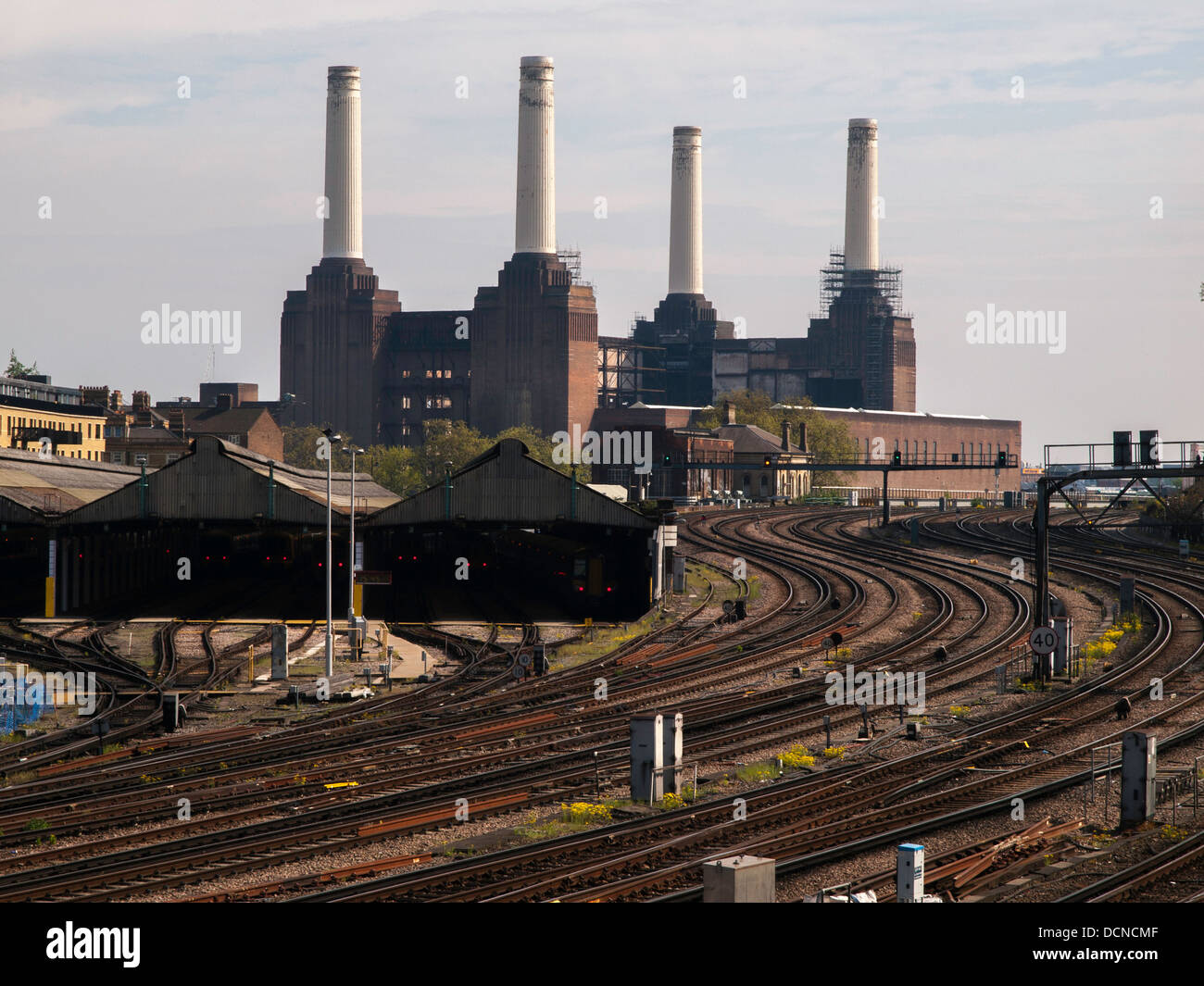 Battersea power station from train hi-res stock photography and images ...