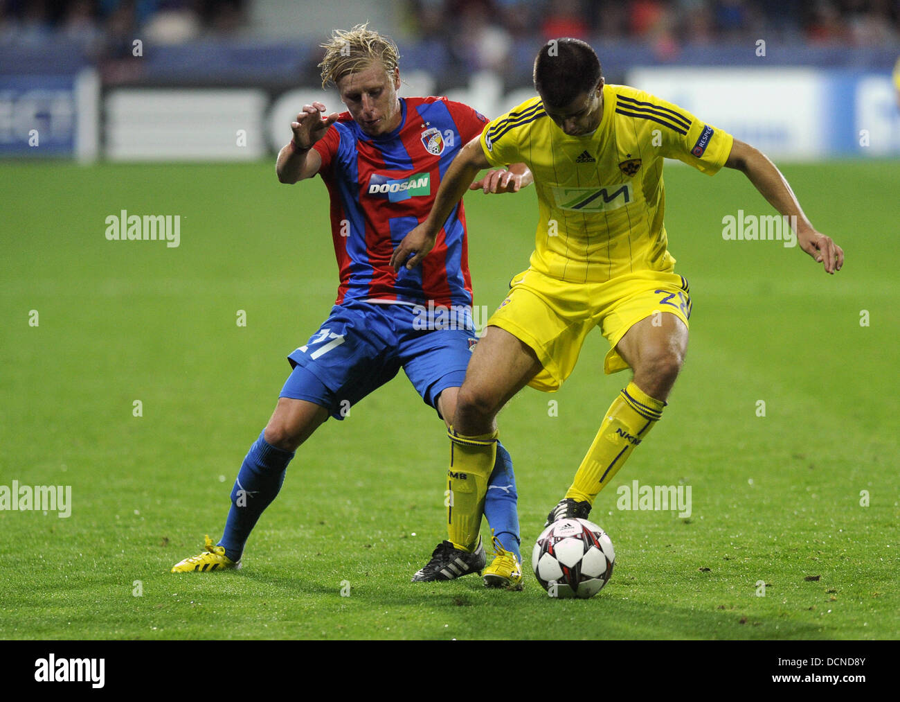 Frantisek Rajtoral (left, Pilsen) and Mitja Viler (Maribor) during the ...