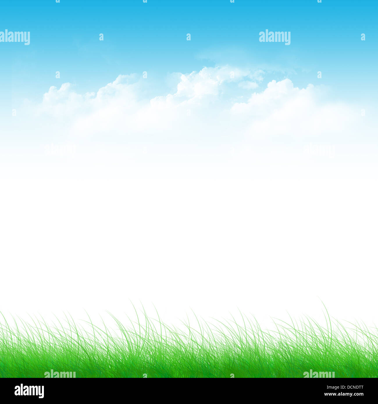 Blue sky, clouds green field abstract background Stock Photo - Alamy