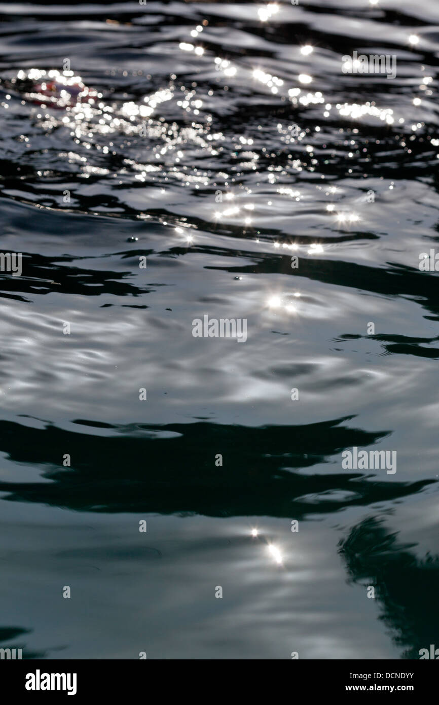 circles on dark water in pool Stock Photo - Alamy