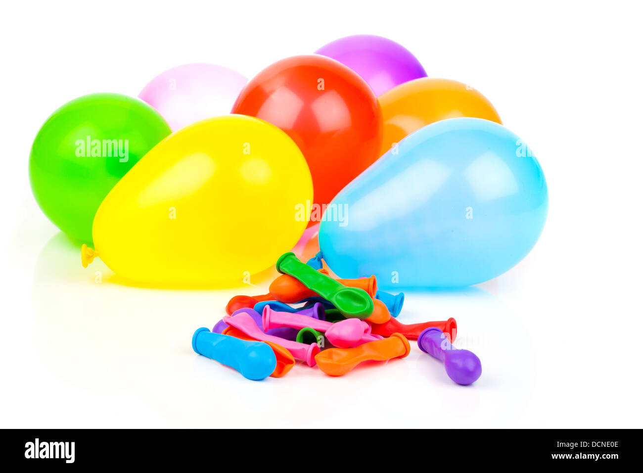 colorful balloons on white background Stock Photo - Alamy