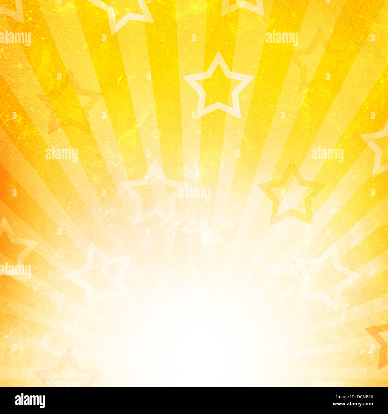 Yellow retro background with stripe pattern and stars Stock Photo - Alamy