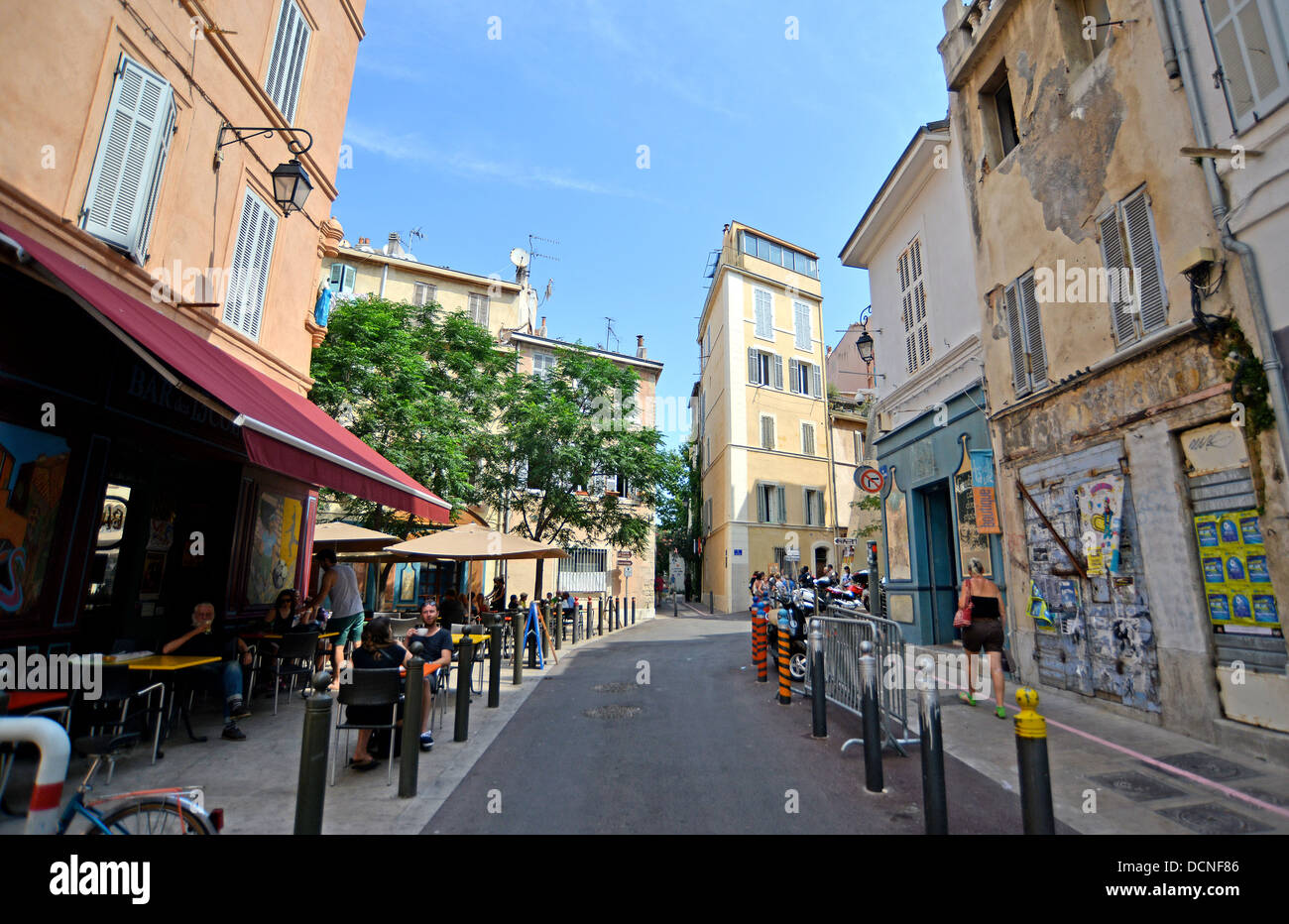 street scene old city Marseille Bouche-du-Rhone Cote d'Azur France ...