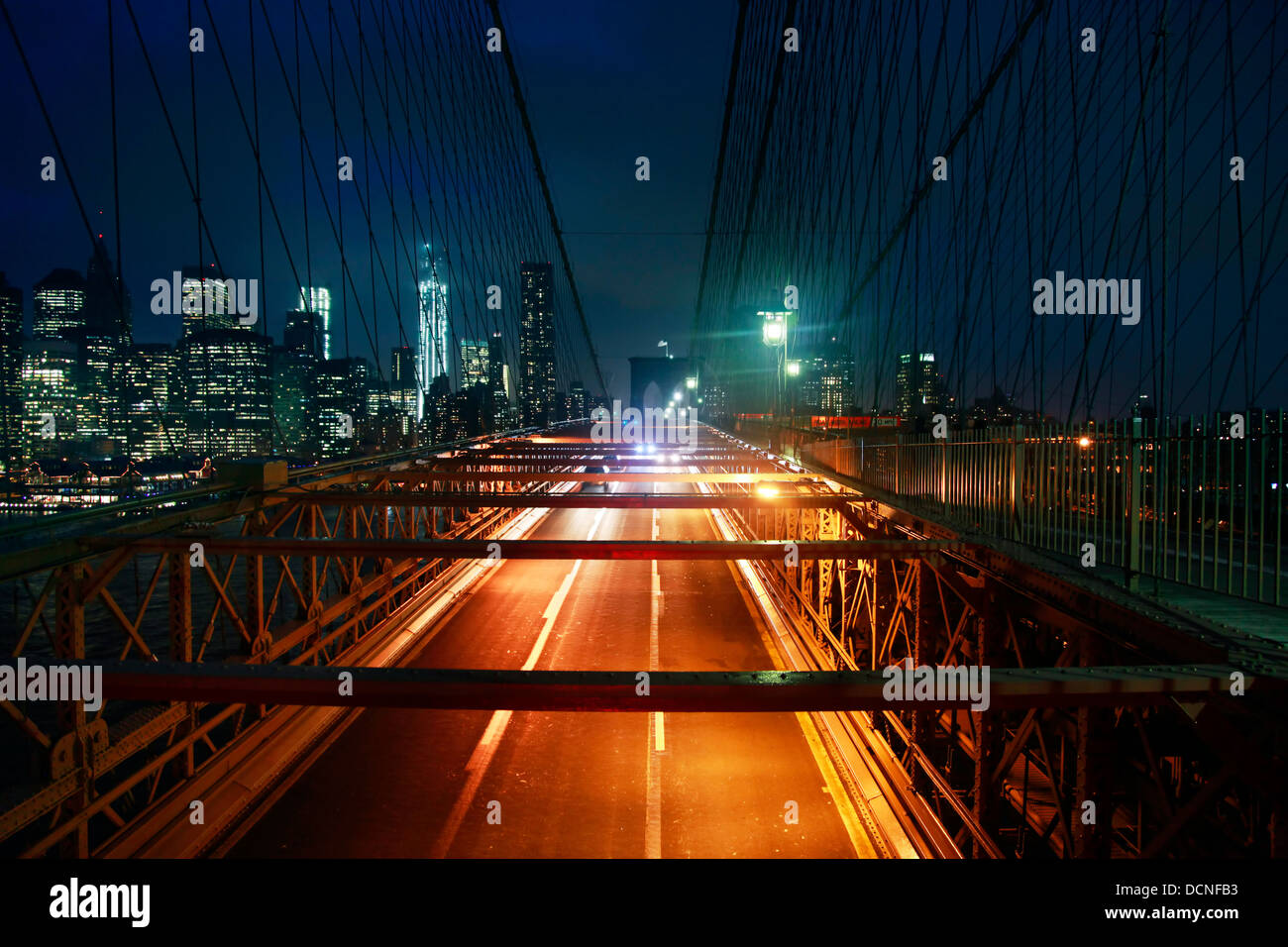 Brooklyn Bridge at night Stock Photo - Alamy