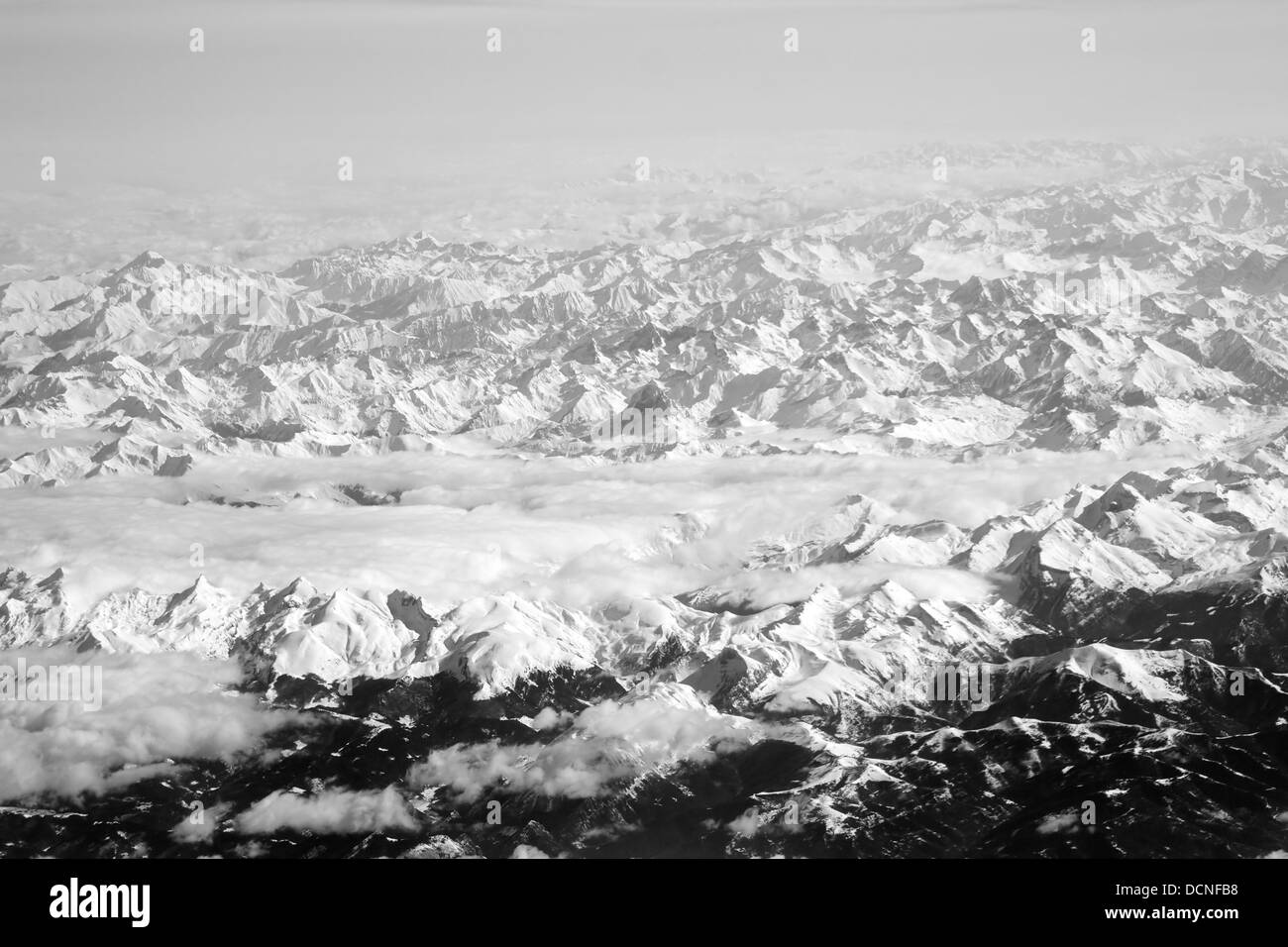 View from the plane over the Alps Stock Photo - Alamy