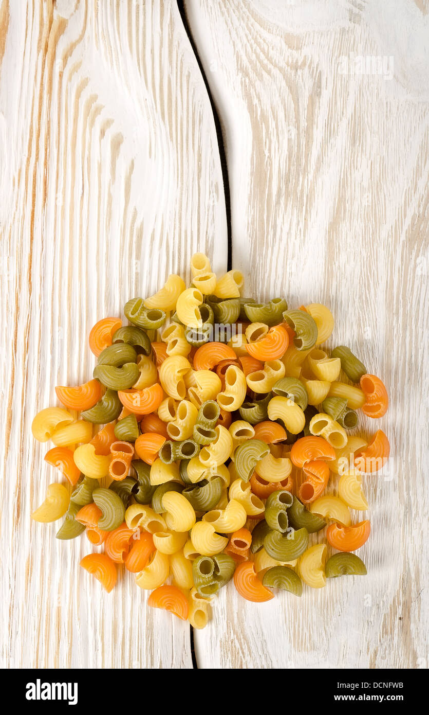 Colorful pasta on table Stock Photo - Alamy
