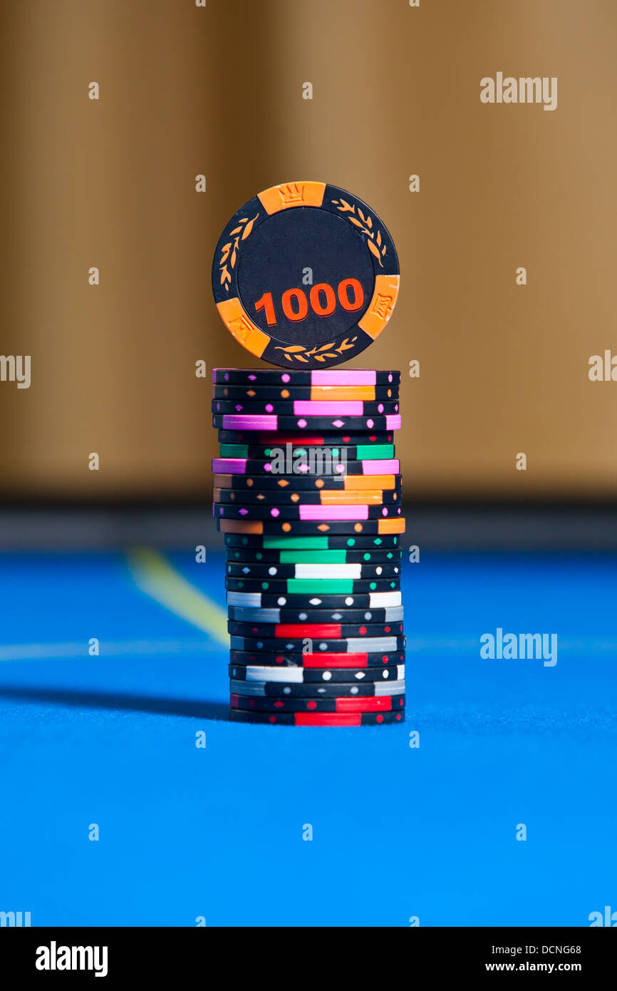 Gambling chips on casino table Stock Photo - Alamy