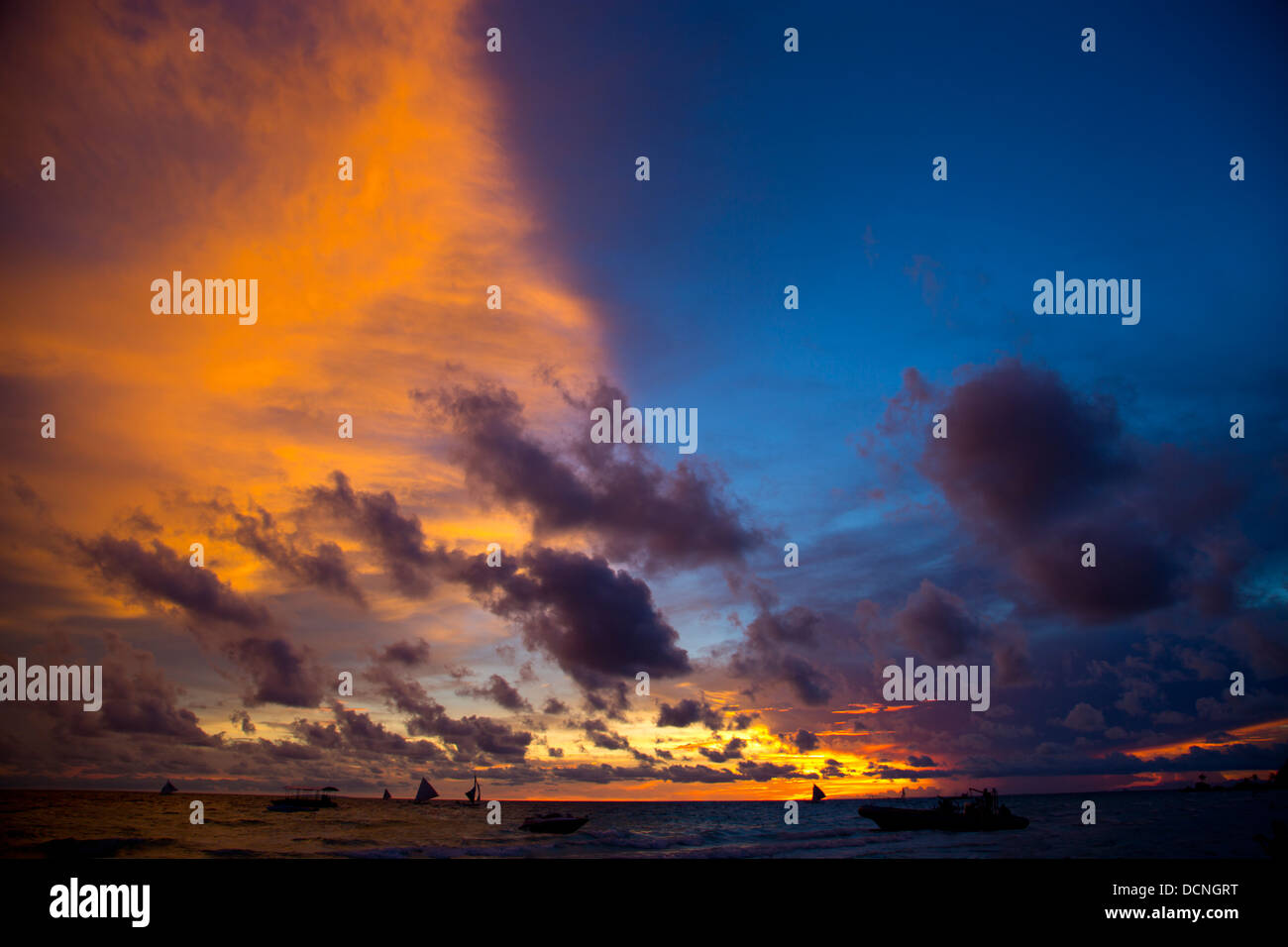 Sea in the twilight Stock Photo - Alamy