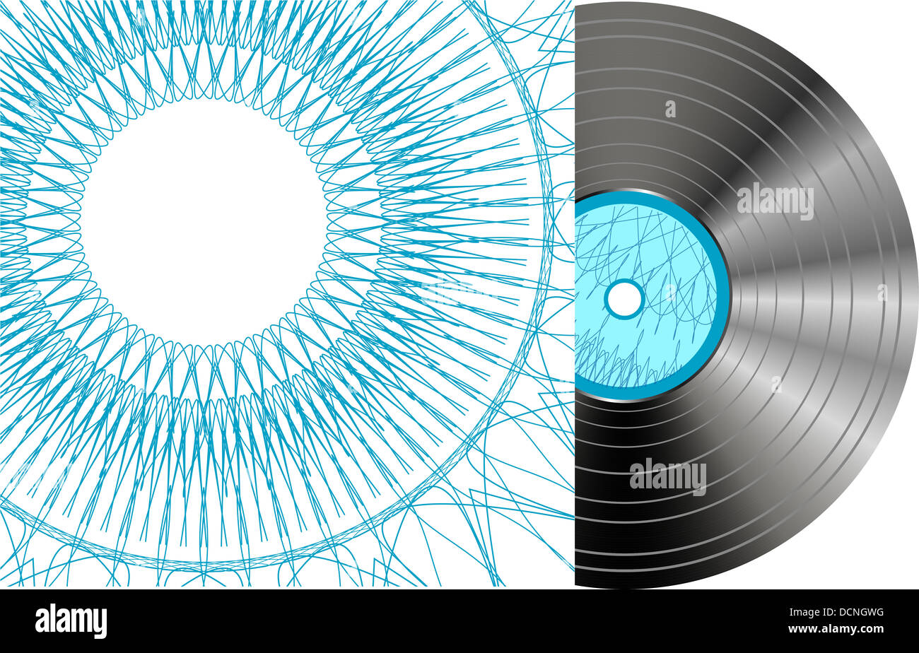 Black vinyl disc with abstract cover Stock Photo - Alamy