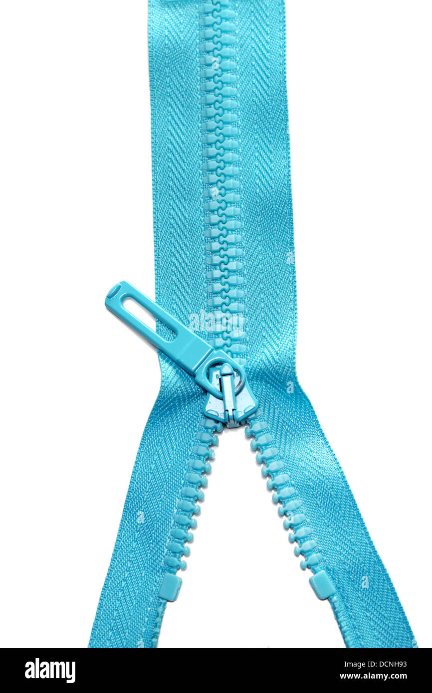 A close up shot of a blue zipper Stock Photo - Alamy