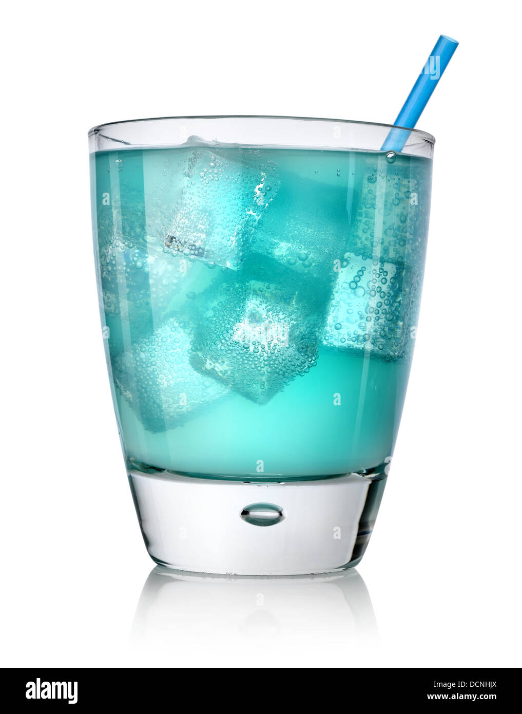 Blue cocktail in a glass isolated Stock Photo - Alamy