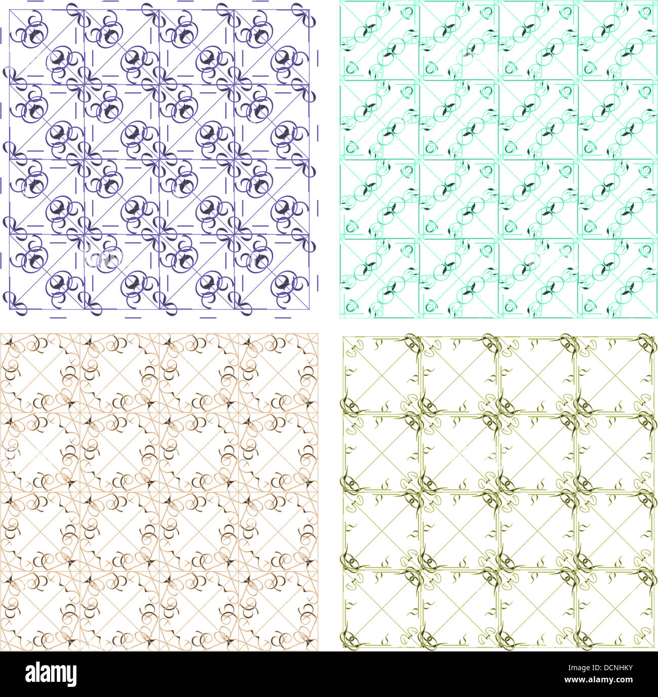 Seamless wallpaper pattern set Stock Photo - Alamy
