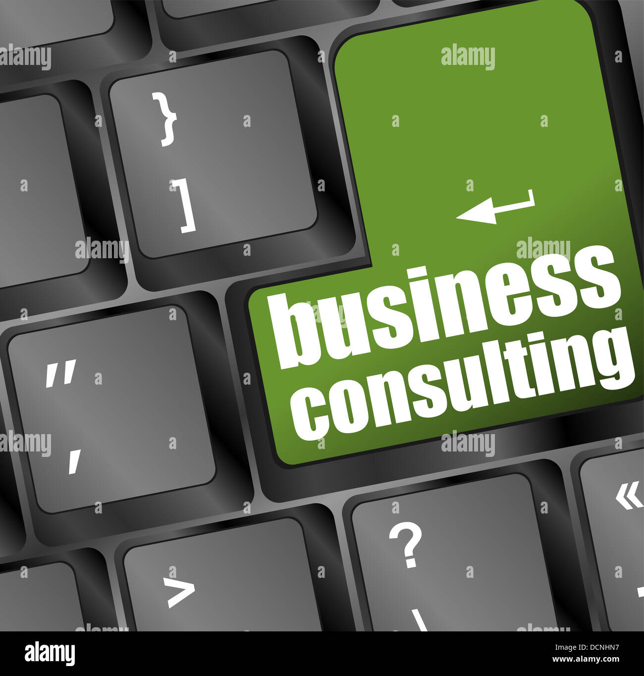 Computer keyboard with business consulting key. business concept Stock ...
