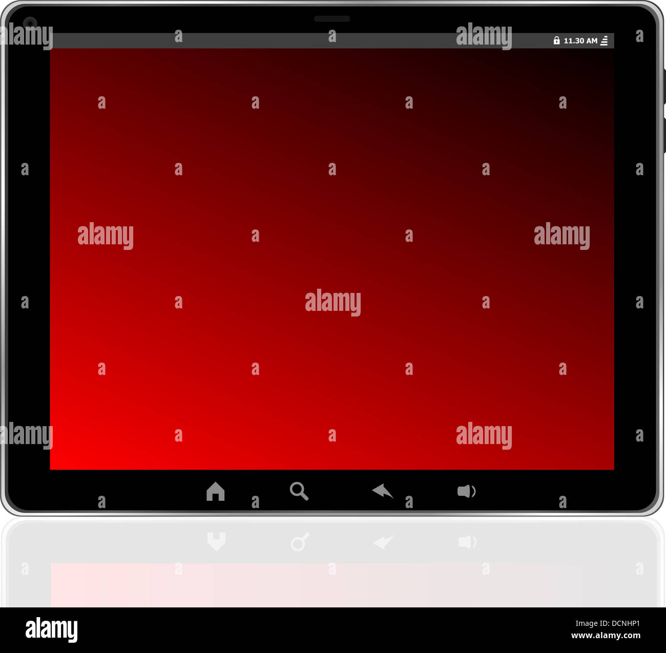 tablet pc with red screen, isolated on white background Stock Photo - Alamy