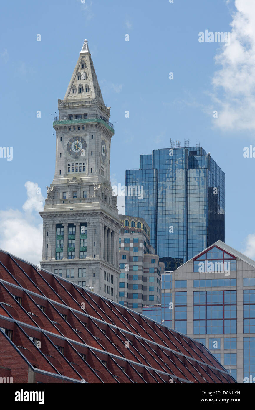 Custom House Tower from the Boston harbor on July 5, 2013 Stock Photo ...