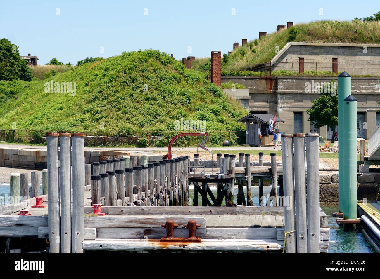 Dock in front of Fort Warren at Georges Island on July 5 Stock Photo ...