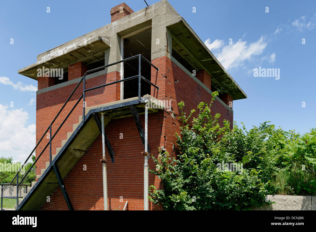 Boston, Massachusetts - July 5 2013 - Lookout tower above the roof of ...