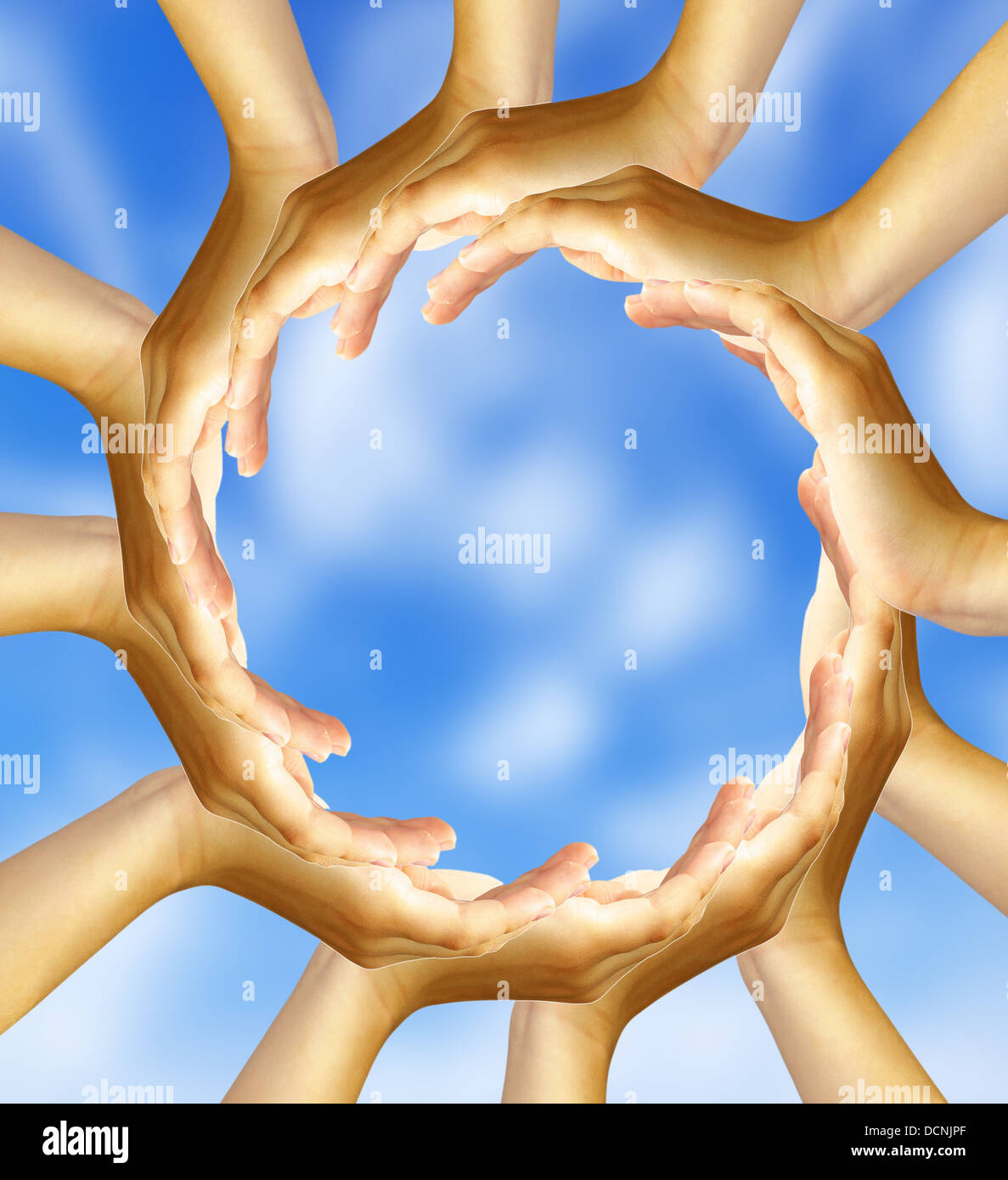 ring of hands Stock Photo - Alamy