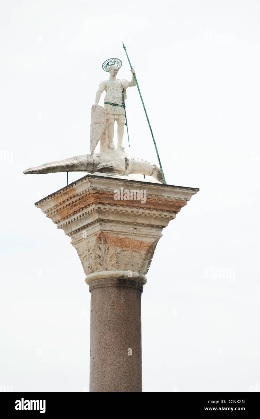Column of San Teodoro, holding the statue of Saint Theodore, Venice ...