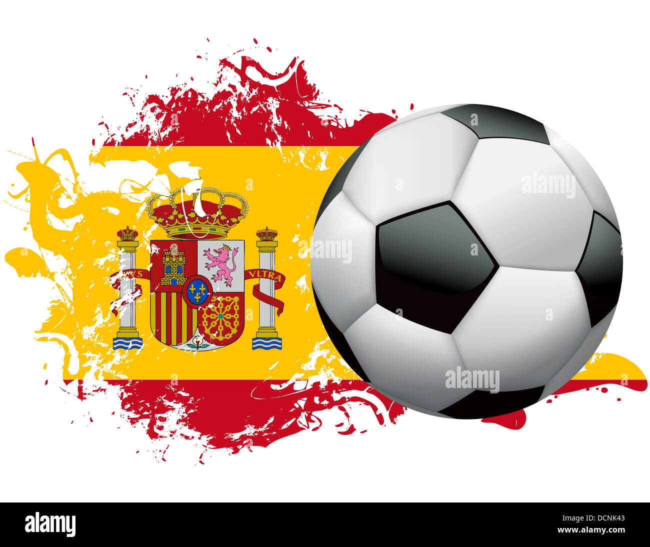 Soccer ball with a grunge flag of Spain Stock Photo - Alamy