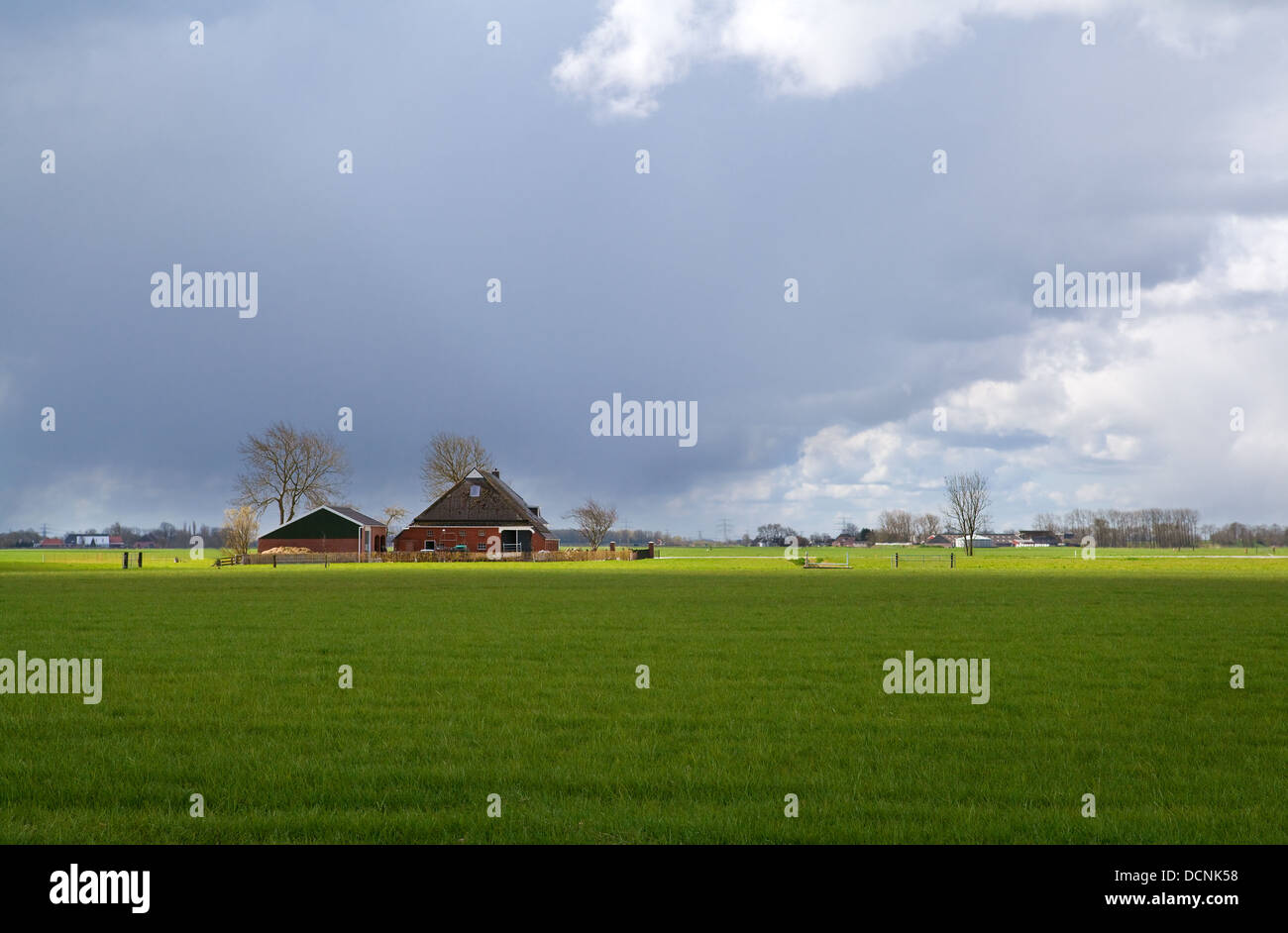 storm over farmland Stock Photo - Alamy