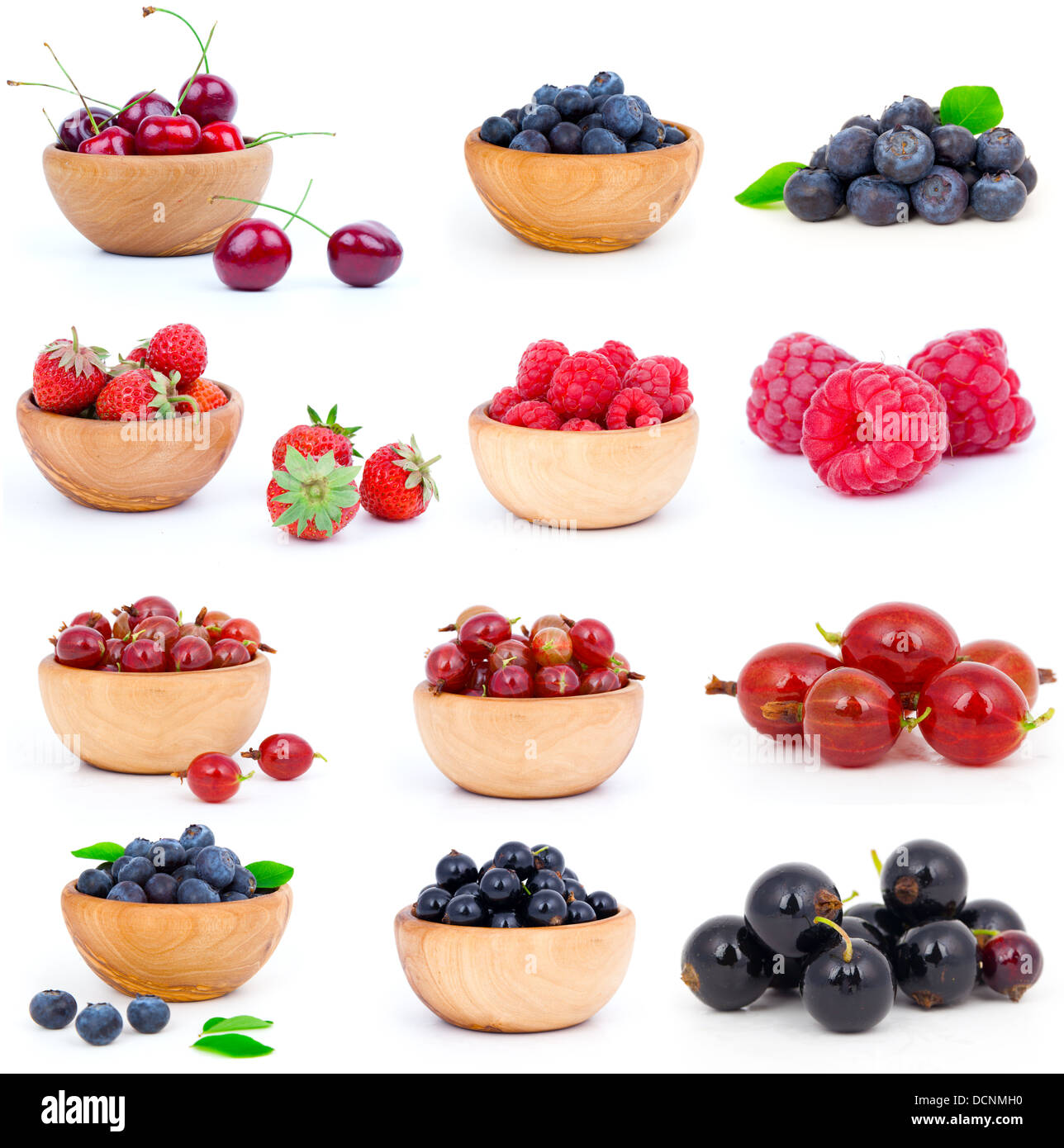 set of fresh strawberry, Blueberries, Raspberries, cherry, gooseberries ...