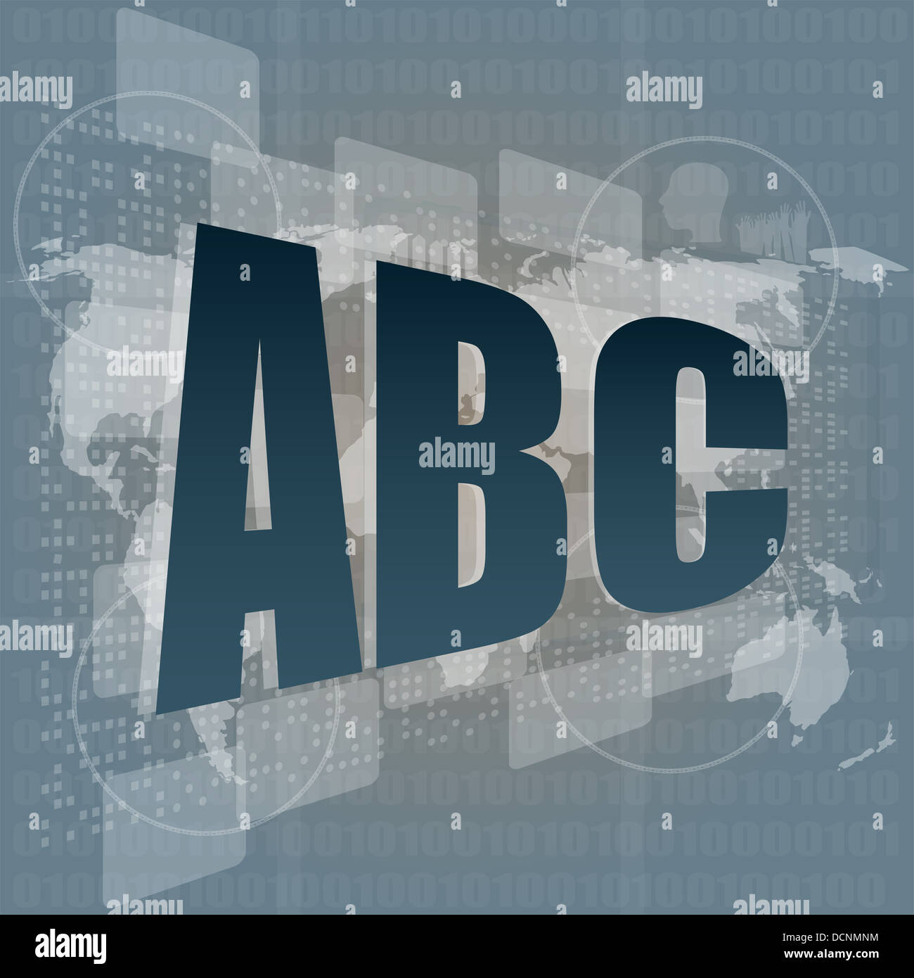 abc word on abstract digital touch screen Stock Photo - Alamy