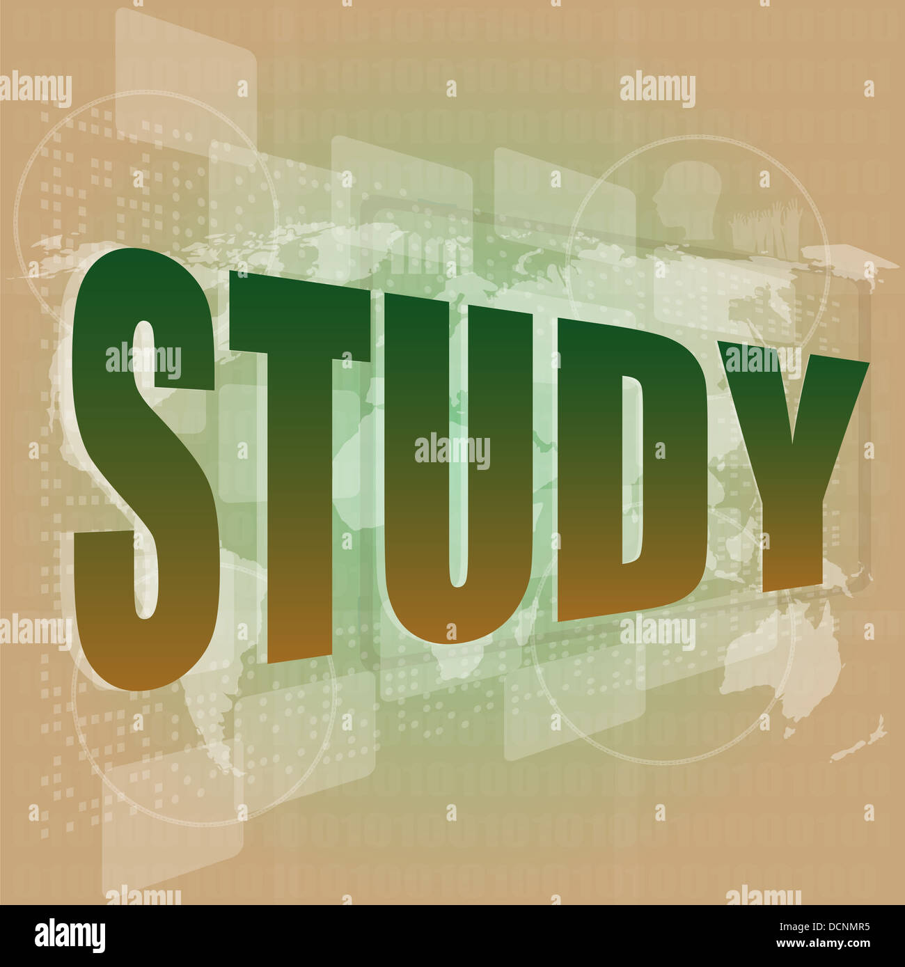 study words on digital touch screen interface Stock Photo - Alamy