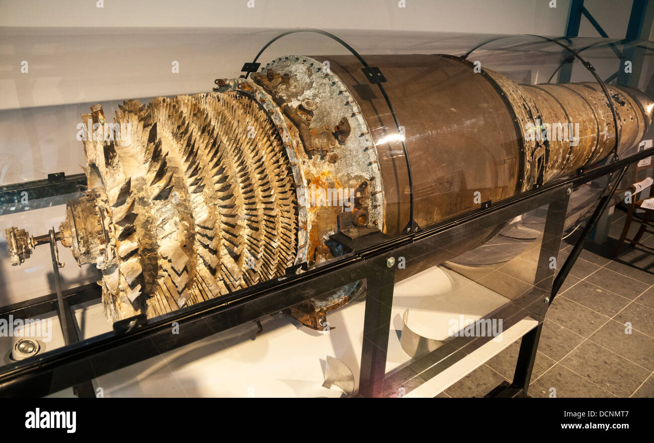 England, Cumbria, Lake District, Coniston, Ruskin Museum, jet engine ...