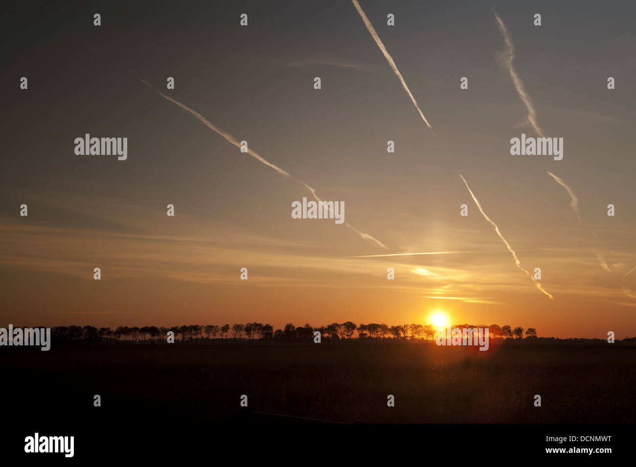 sunrise with sun over horizon Stock Photo - Alamy