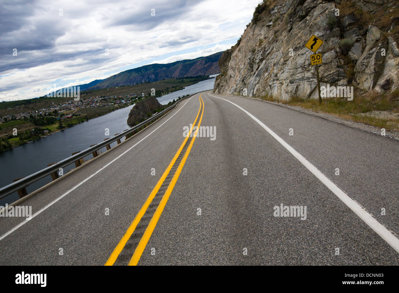 Double curve sign at the roadside hi-res stock photography and images ...