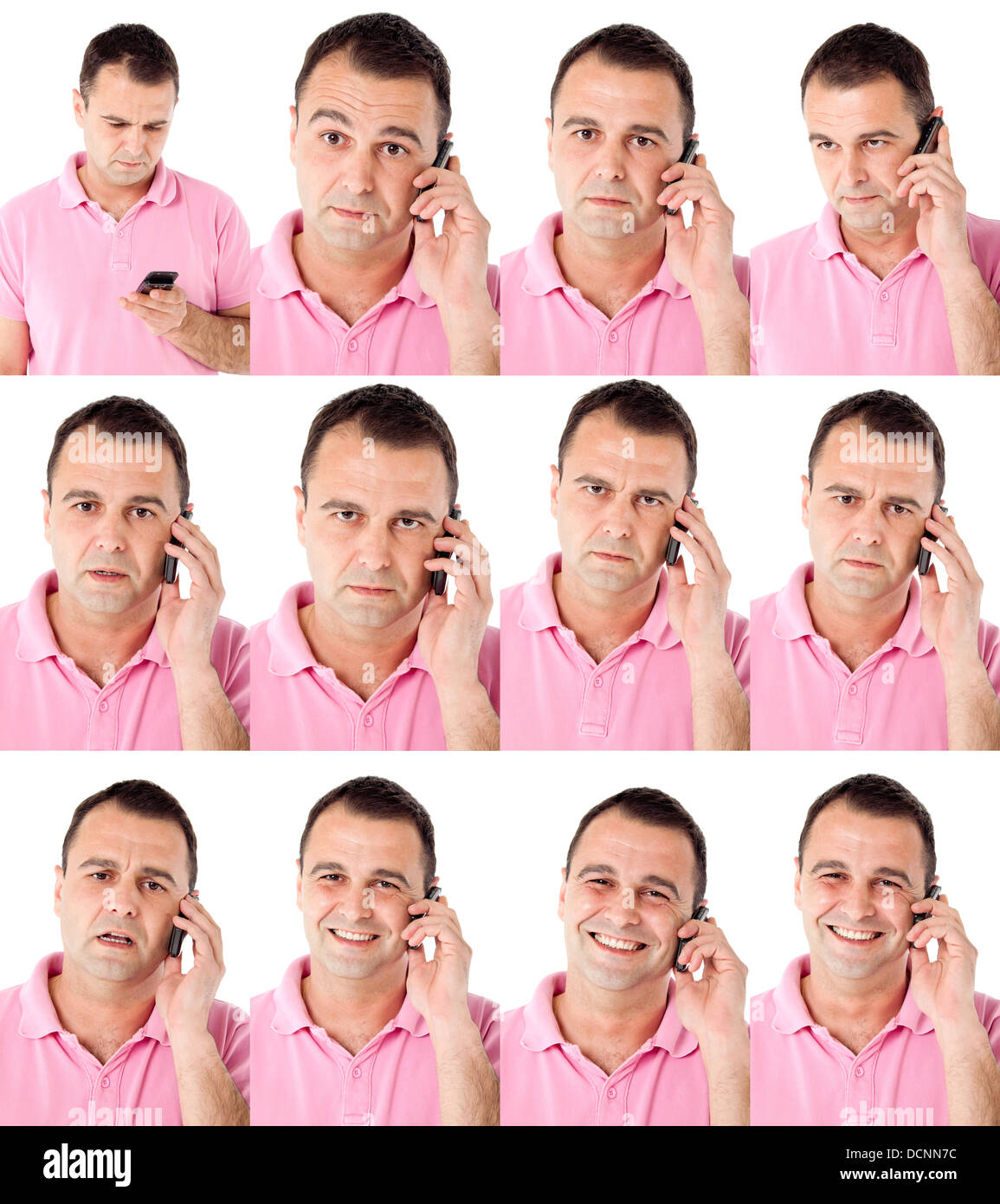 Male expressions on the phone Stock Photo - Alamy