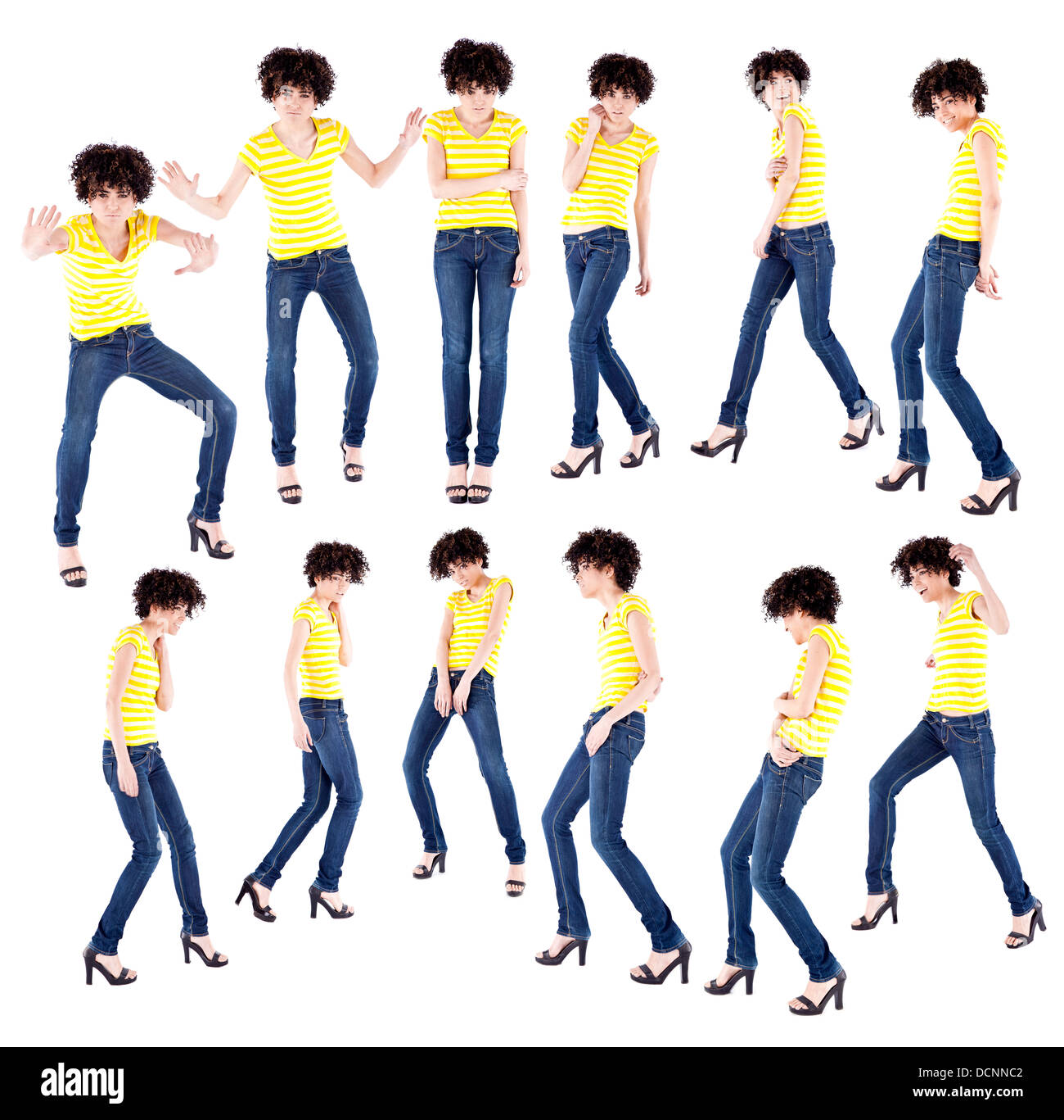 Young woman dancing in multiple images Stock Photo - Alamy
