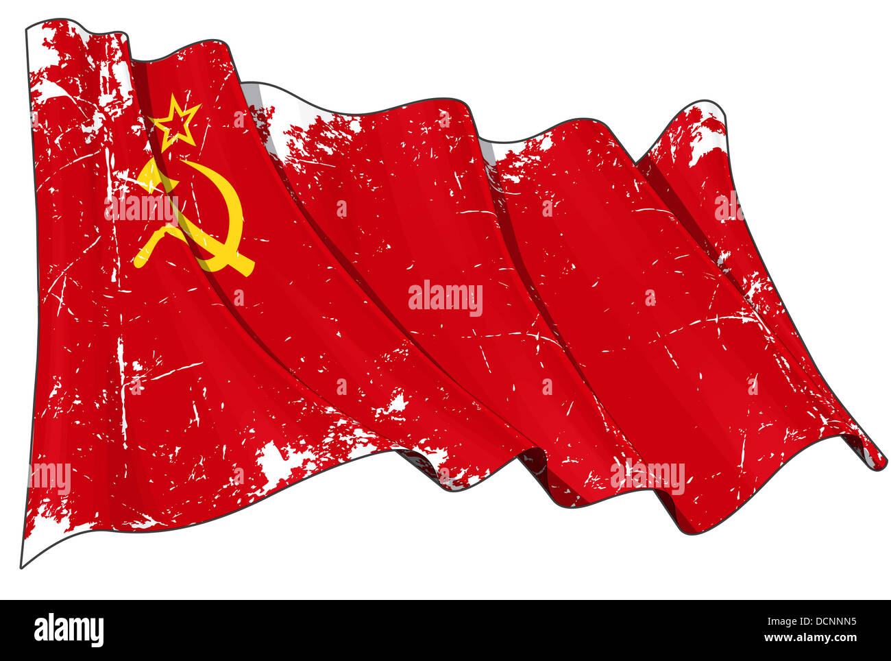 Soviet Union flag Scratched Stock Photo - Alamy